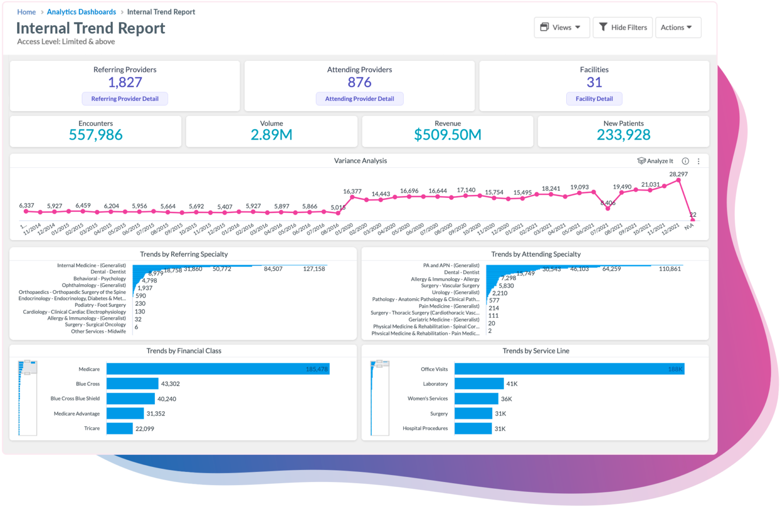 Healthcare Analytics & Business Intelligence Dashboards